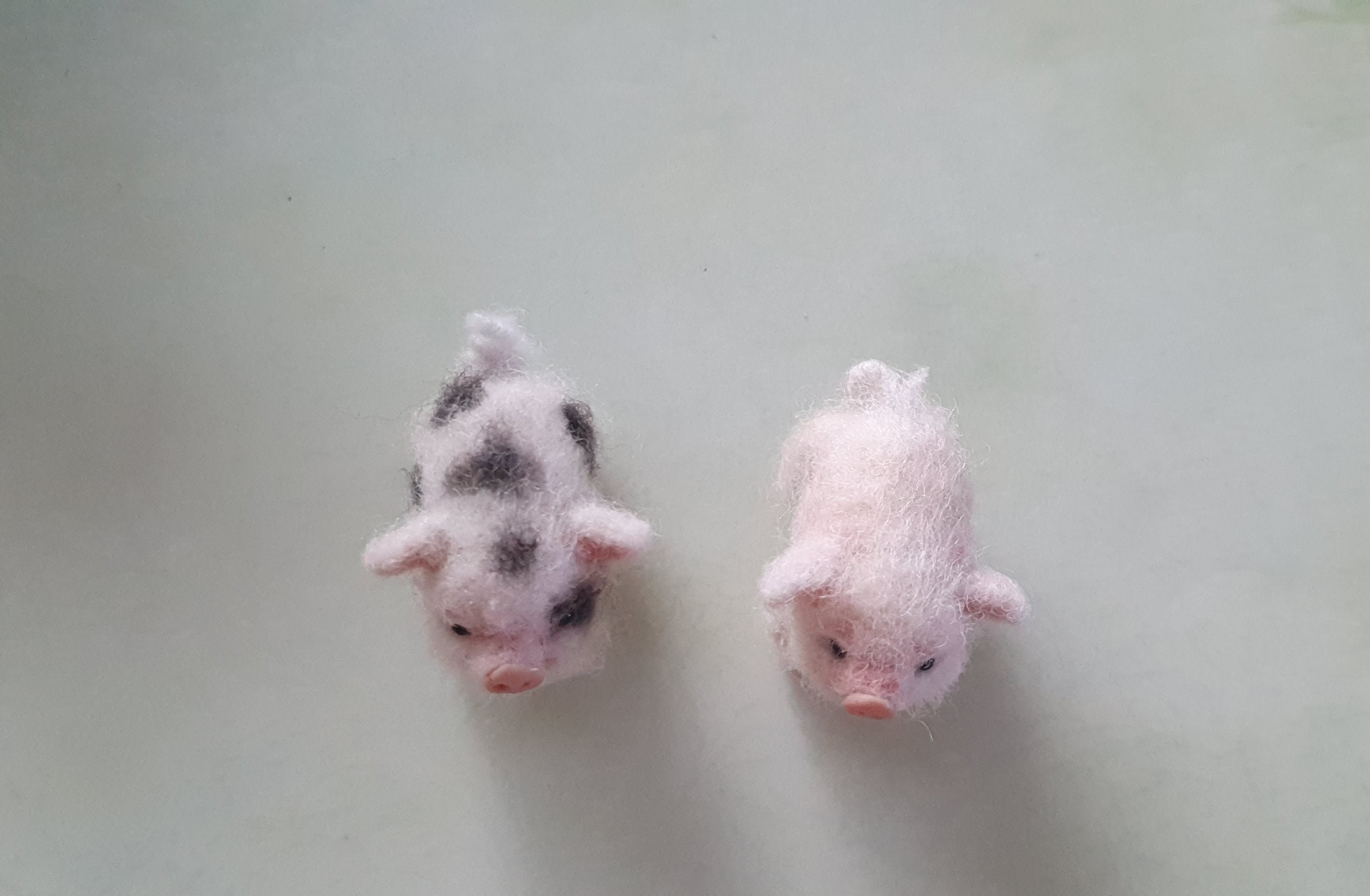 Needle Felted Pig Gift Animal Sculpture Felt Mini Pig 1:12 Dollhouse ...