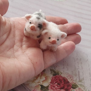 Needle Felted Pig Gift Animal Sculpture Felt Mini Pig 1:12 Dollhouse ...