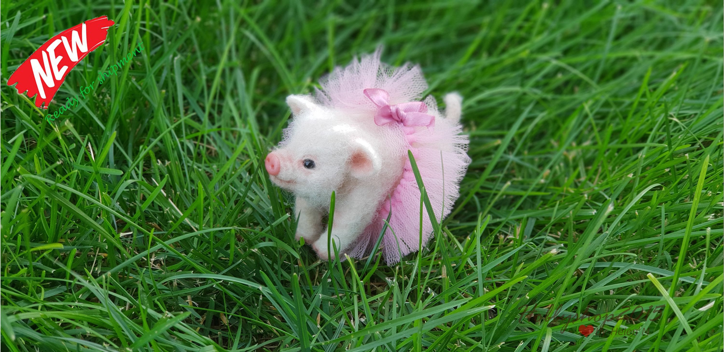 Needle Felted Pink Baby Piggy сute Piggy Doll Wool Animals Pig Toy ...