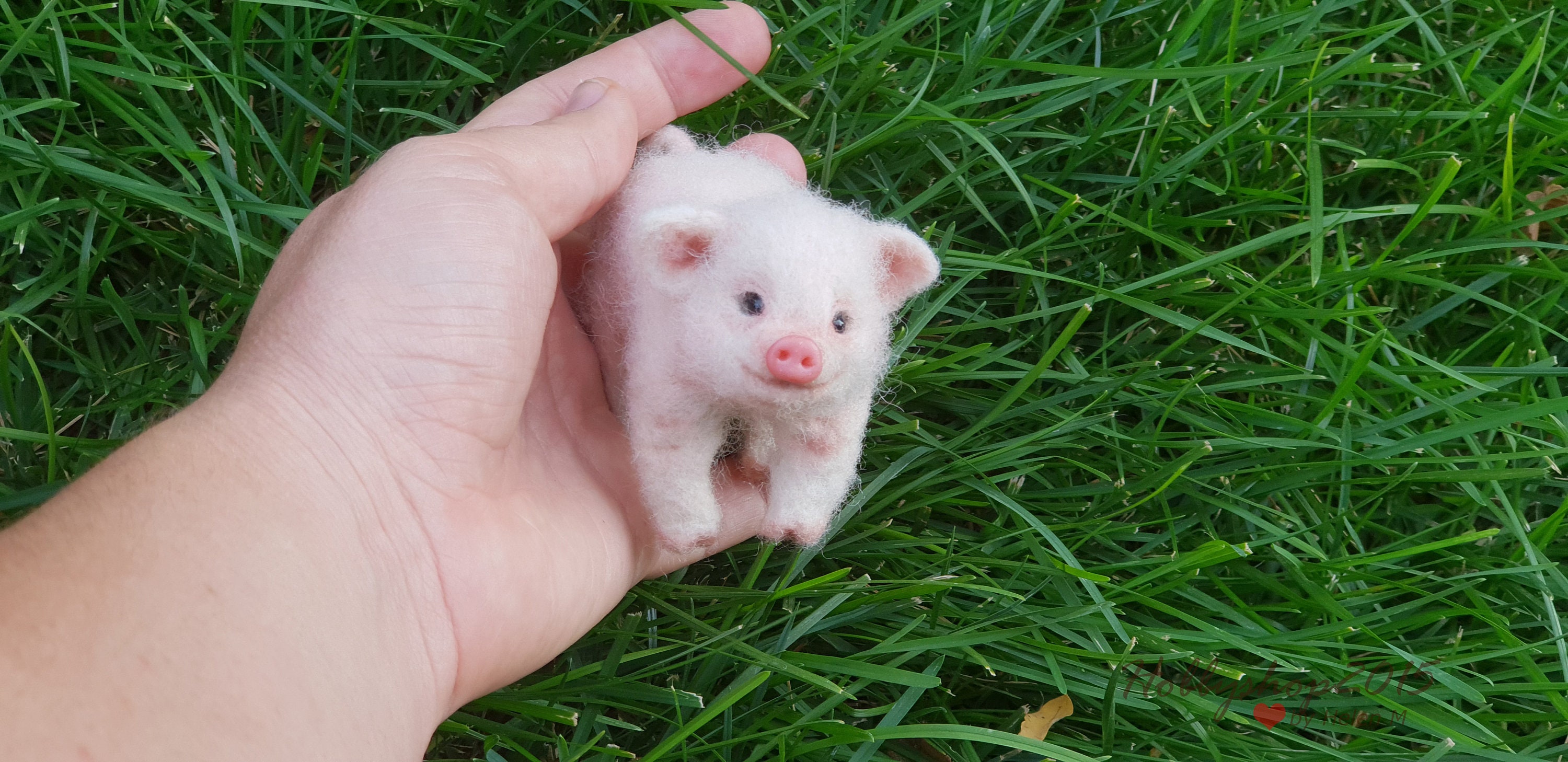 Needle Felted Pink Baby Piggy сute Piggy Doll Wool Animals Pig Toy ...