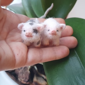 Needle Felted Pig Gift Animal Sculpture Felt Mini Pig 1:12 Dollhouse ...