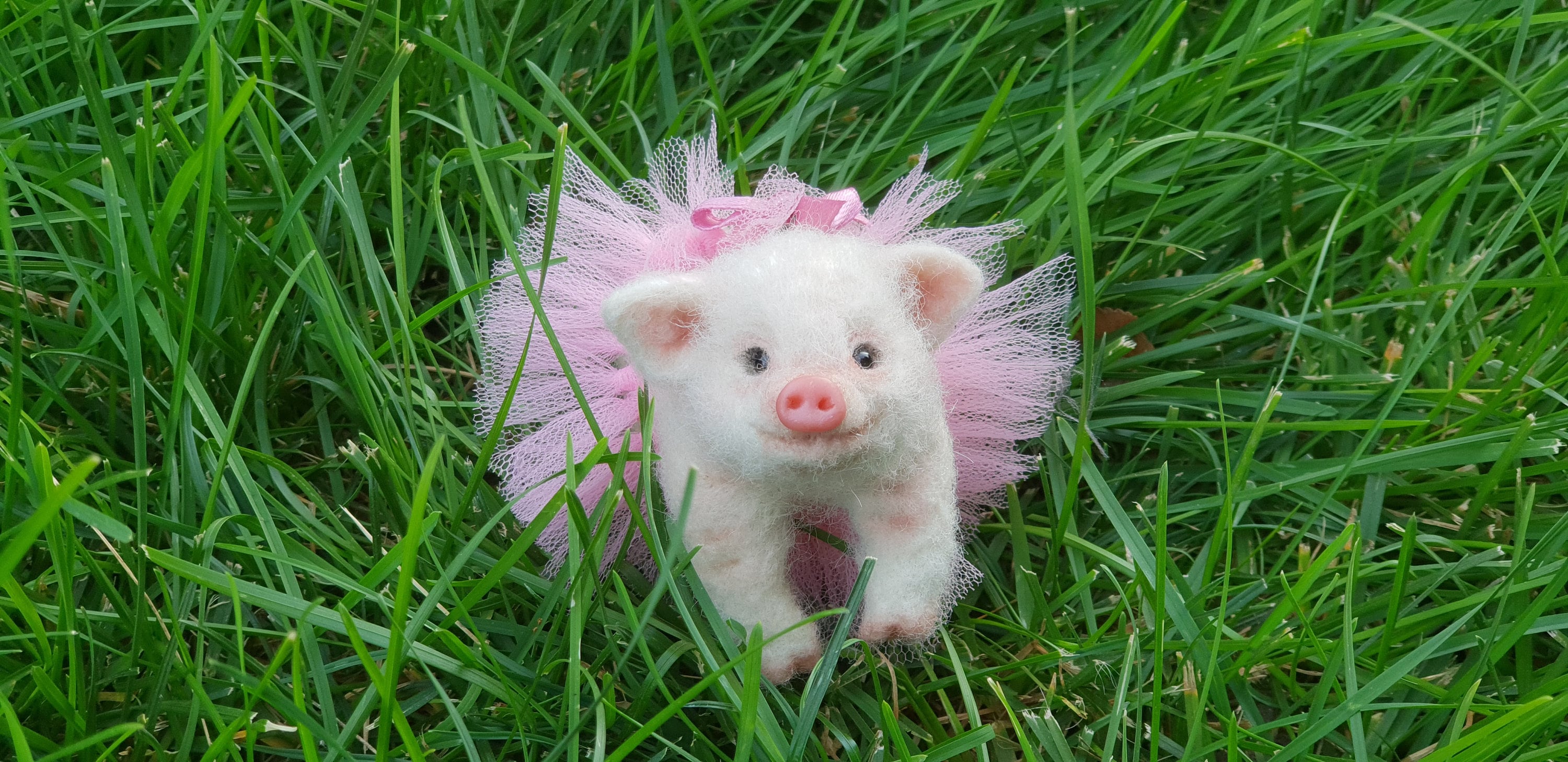 Needle Felted Pink Baby Piggy сute Piggy Doll Wool Animals Pig Toy ...