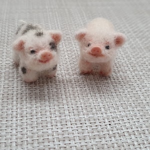 Needle Felted Pig Gift Animal Sculpture Felt Mini Pig 1:12 Dollhouse ...