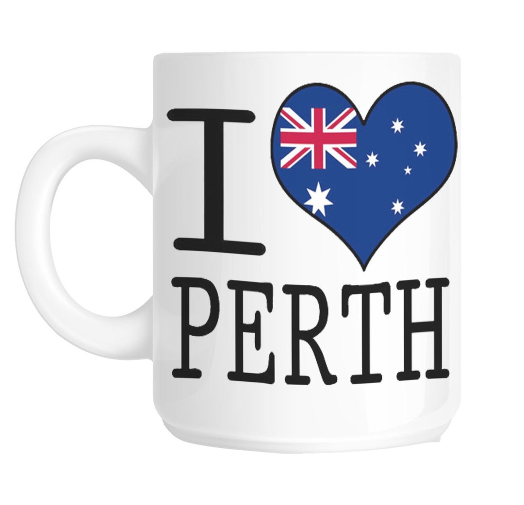 I Love Heart Perth Australia Flag Design Gift Mug Shan182 - Etsy