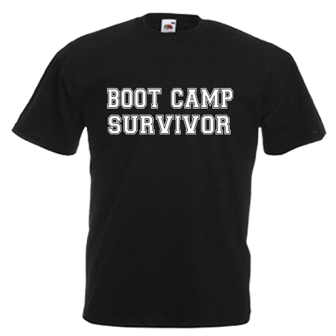 Boot Camp Survivor Adults Mens Black T Shirt Sizes From Small - 3XL - Etsy