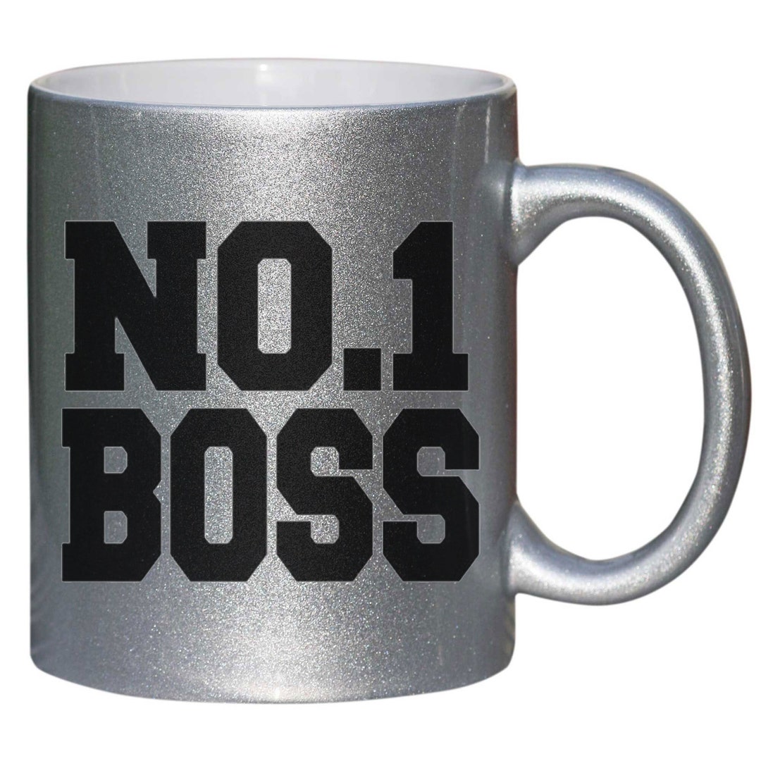 No.1 Boss Secret Santa Gift Christmas Silver Glitter Mug Shan119 - Etsy