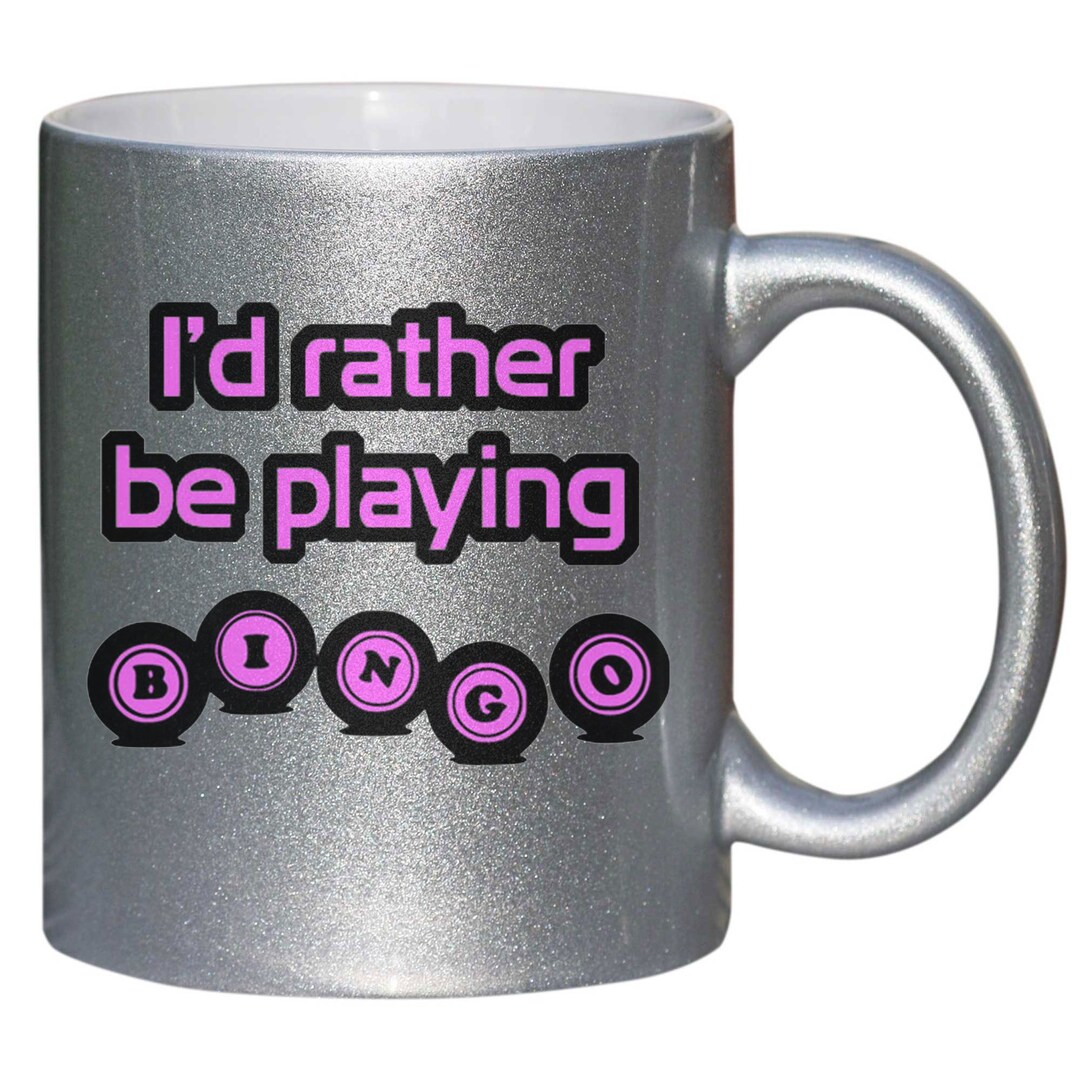 Bingo Addict Player Gift Secret Santa Silver Glitter Mug Shan33 - Etsy