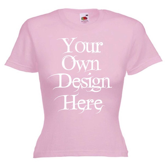 Ladies Womens Pink T Shirt Personalised Text Custom Design Hen | Etsy