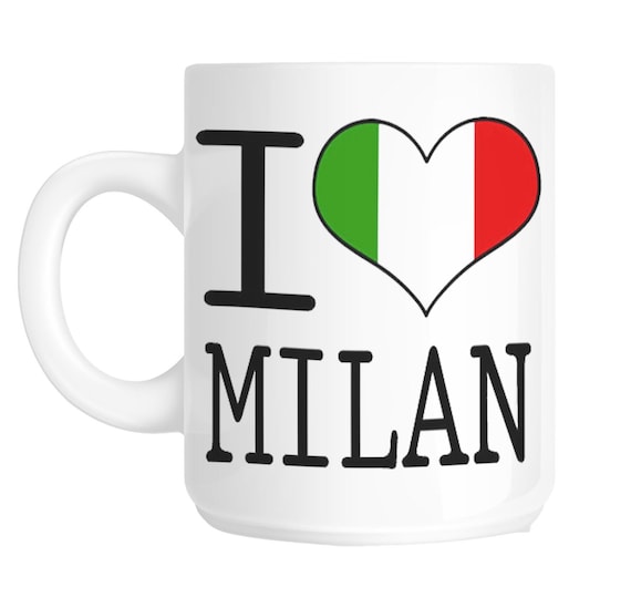 I Love Heart Milan Italy Italian Flag Design Gift Mug shan163 | Etsy