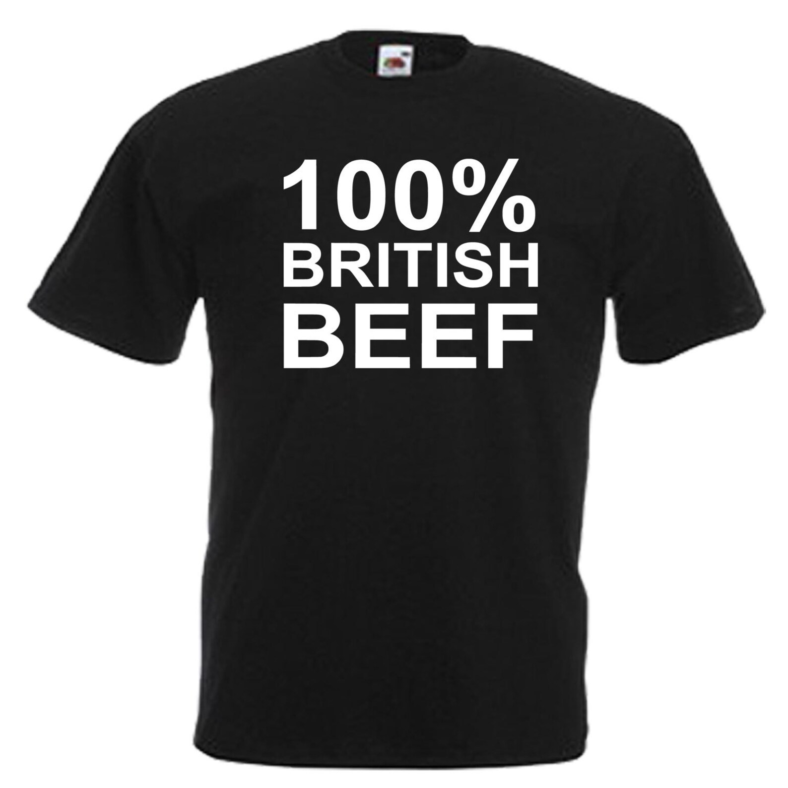 100% British Beef Gym Slogan Adults Mens Black T Shirt Sizes From Small ...