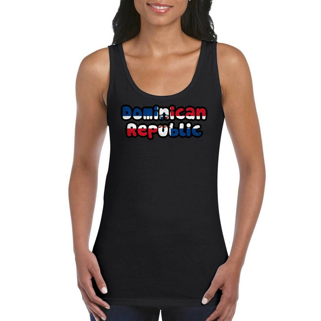 Dominican Republic Text Flag Girls Women's Ladies Tank Top Vest T Shirt ...