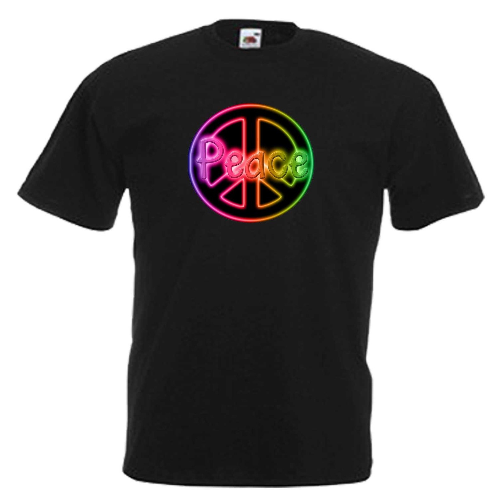 Peace Symbol Adults Mens Black T Shirt Sizes From Small - 3XL - Etsy