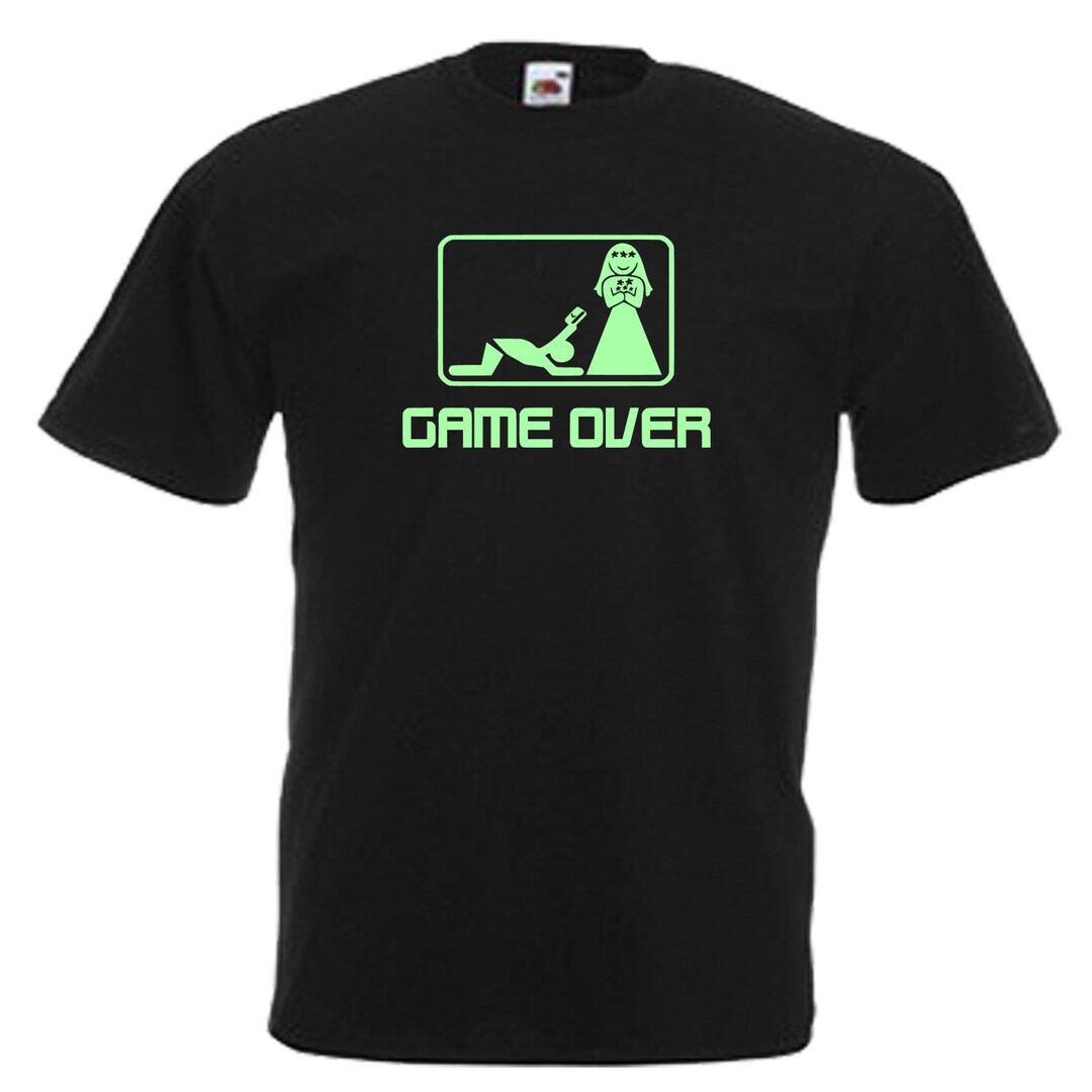 Stag Do Wedding Gift Groom Game Over Funny Mens Glow in the Dark Adults ...