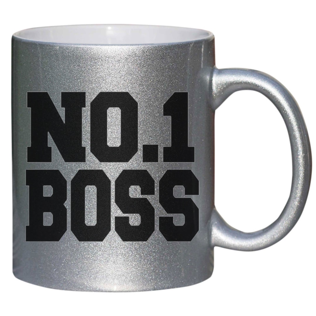 No.1 Boss Secret Santa Gift Christmas Silver Glitter Mug Shan119 - Etsy