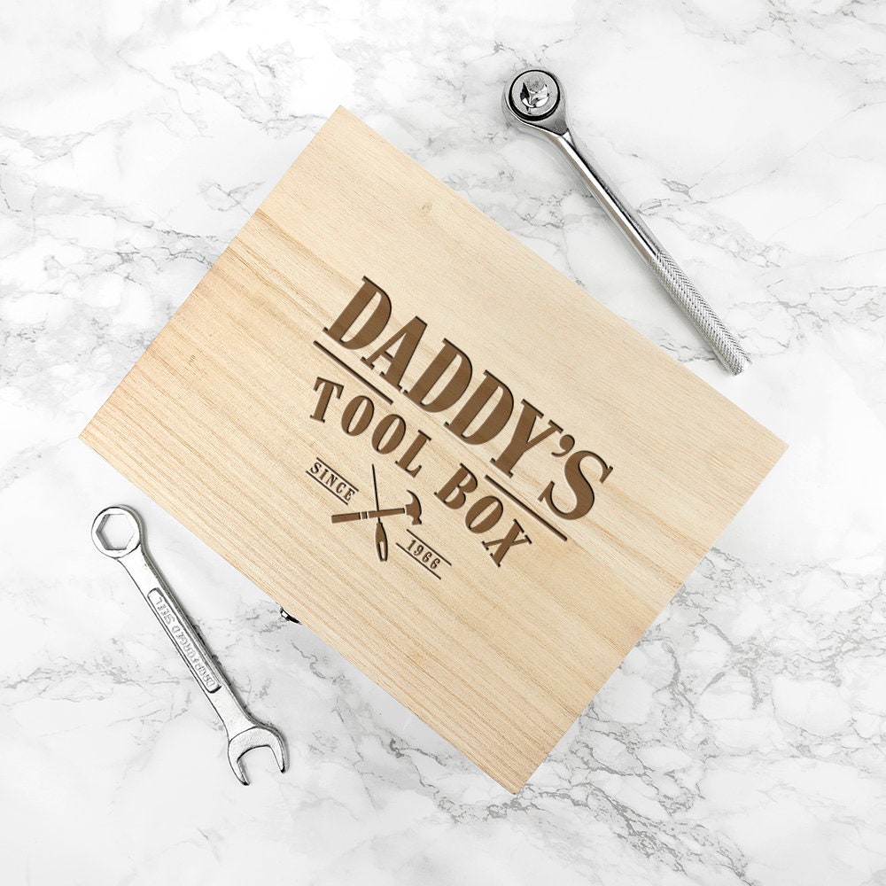 Personalised Wooden Tool Box - Etsy UK