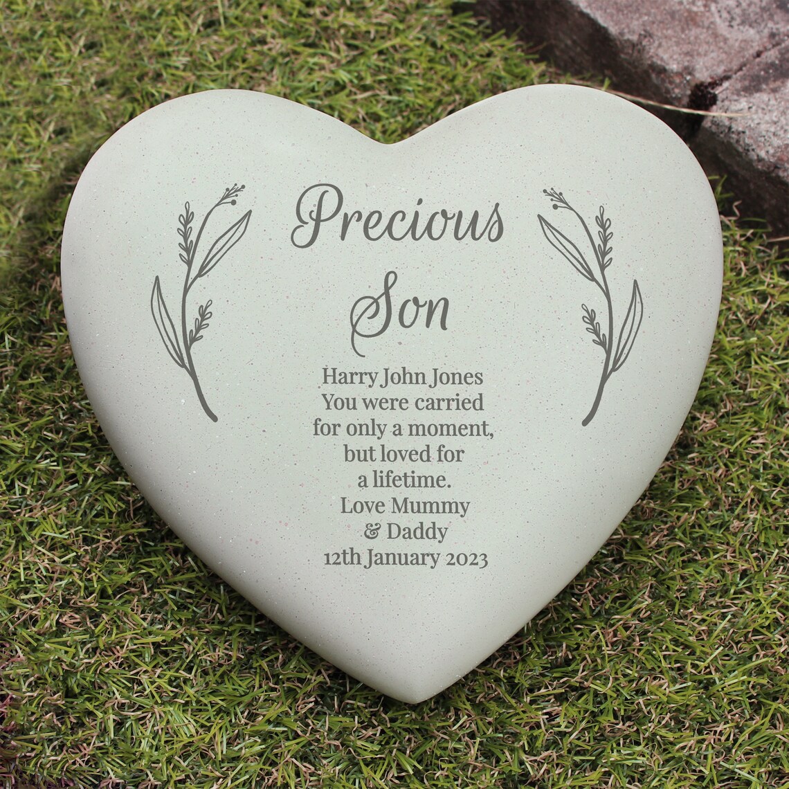 Personalised Free Text Heart Memorial - Etsy