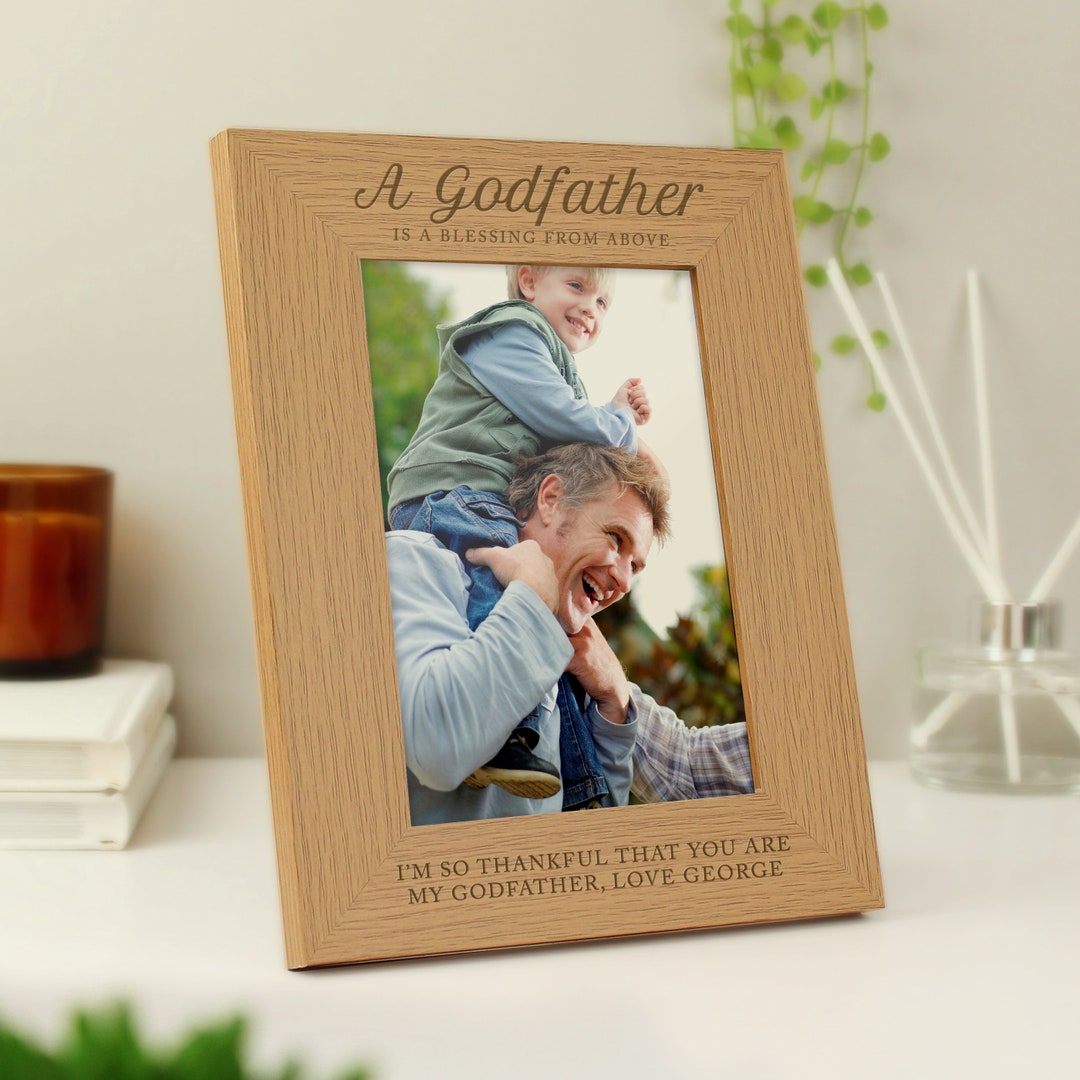 Personalised Godfather 5x7 Oak Finish Photo Frame - Etsy