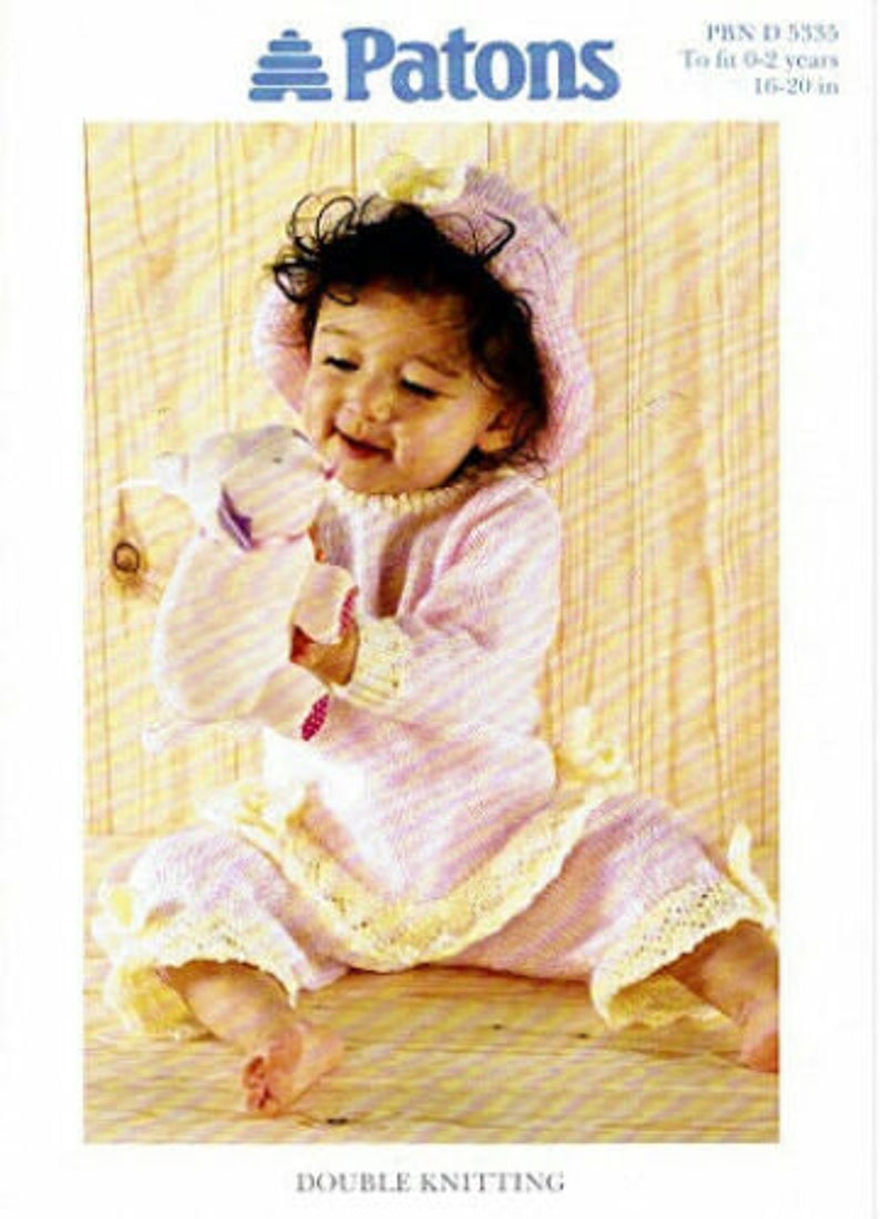Baby Tunic Trousers and Hat 16-20 Patons DK KNITTING PATTERN 5335 - Etsy