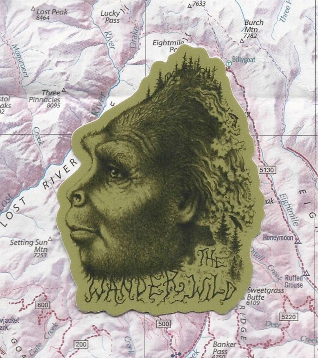 Sasquatch Profile Die Cut Vinyl Sticker - Etsy