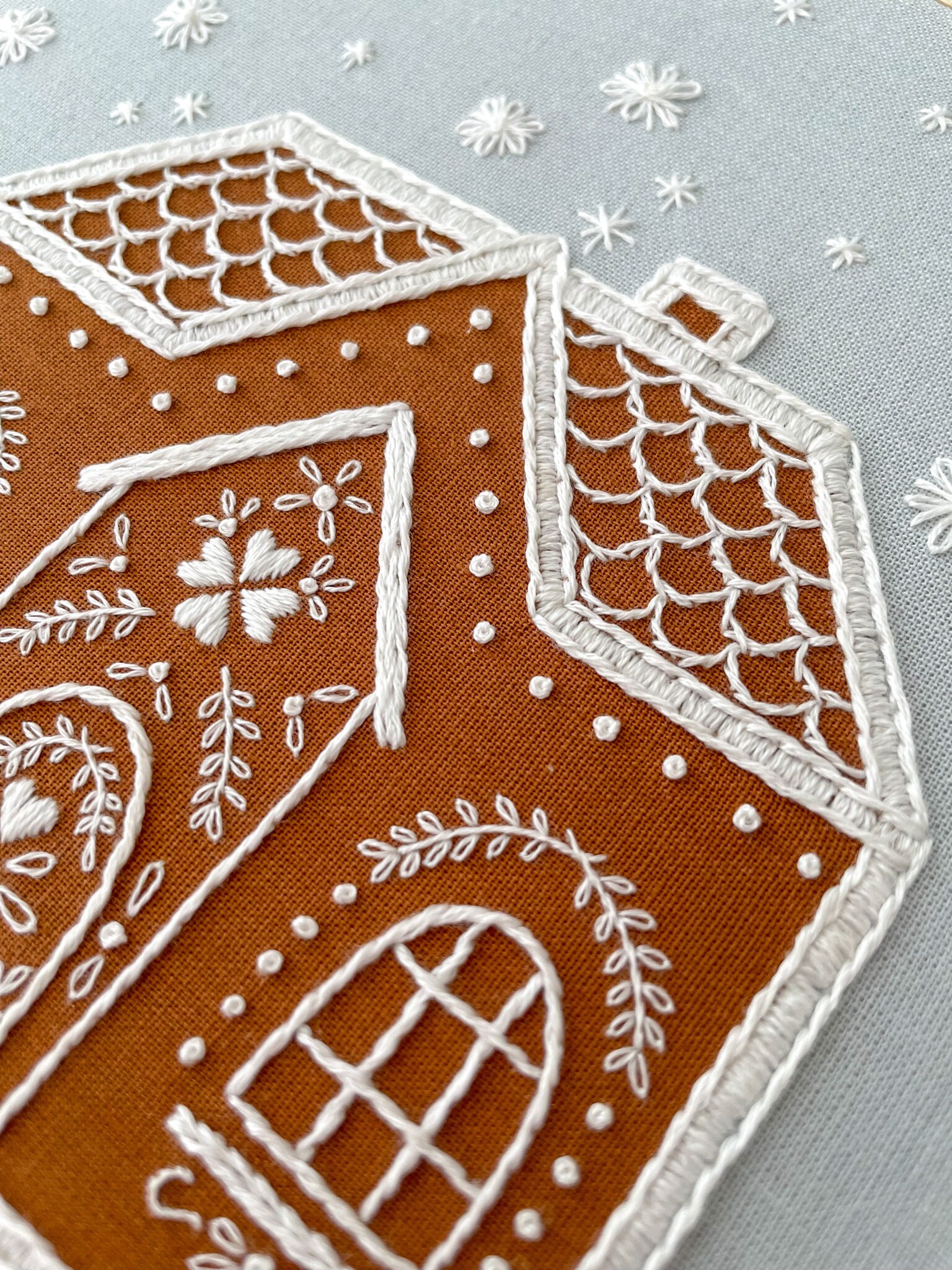 Gingerbread House Embroidery Pattern, PDF Embroidery Pattern, Digital ...