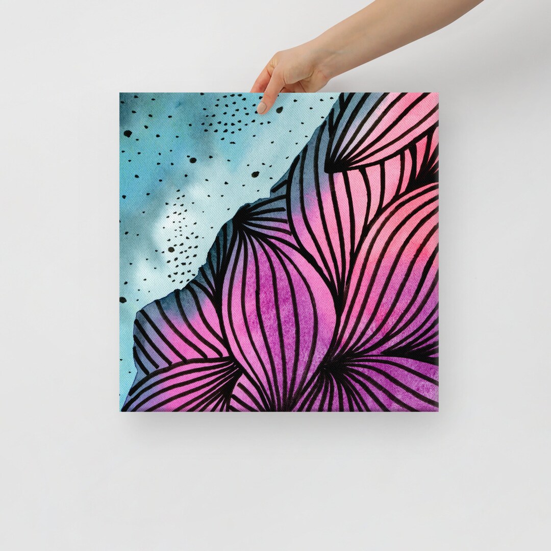 Seed Cluster Artwork, Galaxy Colors, Watercolor Art Print on Canvas ...