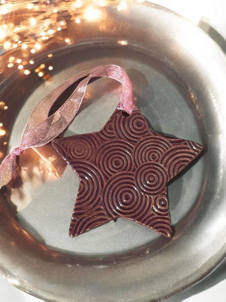 Star Christmas Ornament, Pottery Ornament, Handmade, Tree Decorations ...