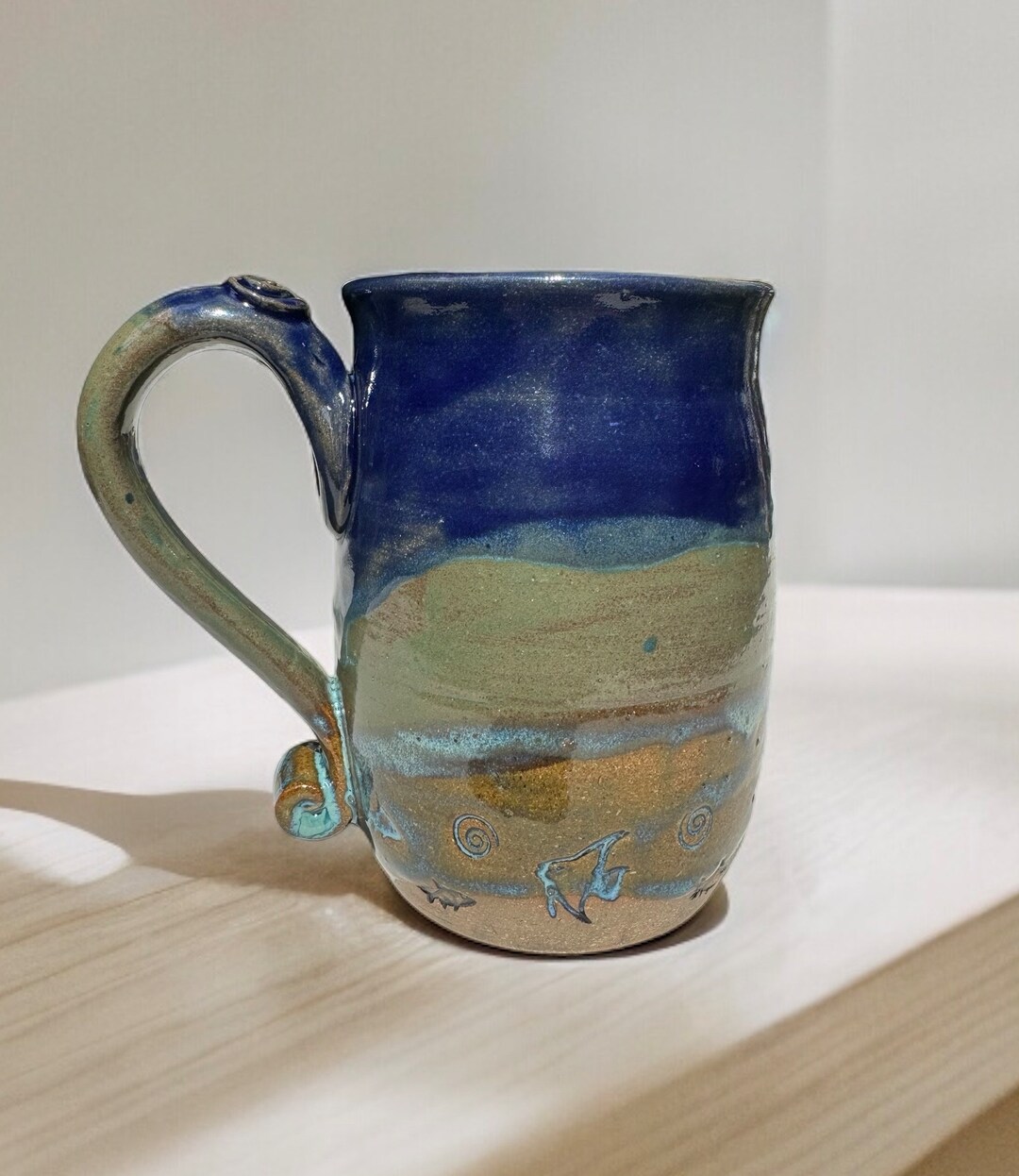 Sea Creature, Ocean, Turtle, Fish Mug, 16oz, Handmade - Etsy
