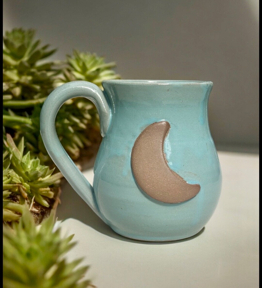 Crescent Moon Mug – Handmade Pottery Coffee Mug | Celestial Moon Gift ...