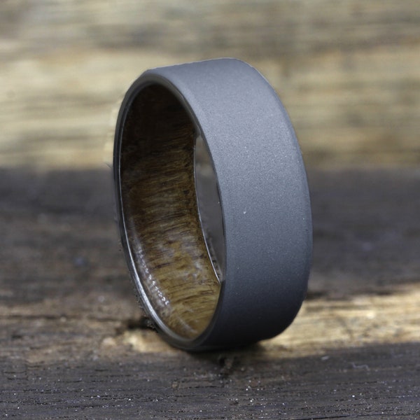Titanium Wood Ring - Etsy