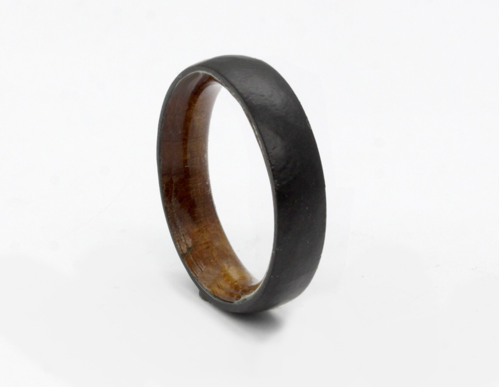 Red Cedar Ring for Man and Woman Black Titanium Wedding Band - Etsy