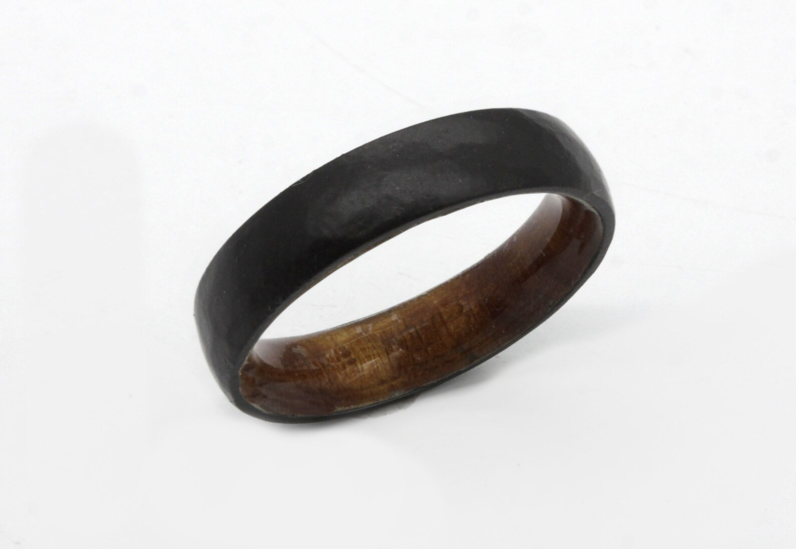 Red Cedar Ring for Man and Woman Black Titanium Wedding Band - Etsy