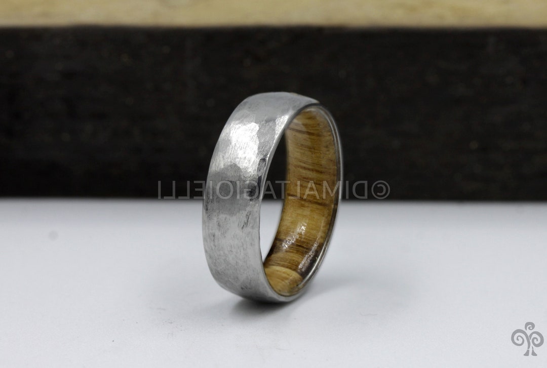 Whiskey Wood Ring Tennessee Ring Hammered Ring Whiskey Barrel Ring ...