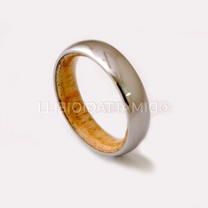 Handcrafted Metal and Wood Ring With Titanium Wedding Band ...