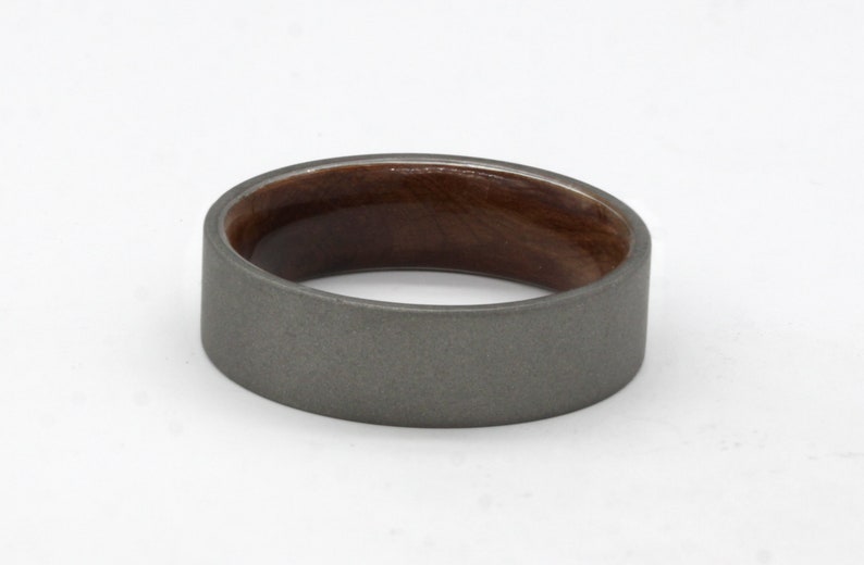 Titanium and Western Red Cedar wood lined Men's Ring with | Etsy