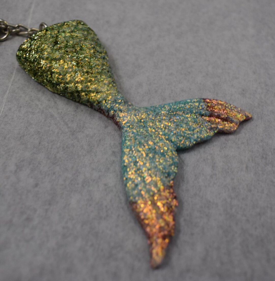 Custom Mermaid Tail Keychain Handmade Resin Color Changing - Etsy