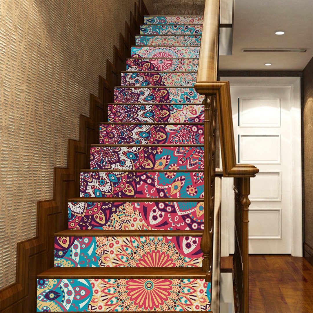 Funlifemandala Stair Riser Decal Abstract Stair Riser - Etsy