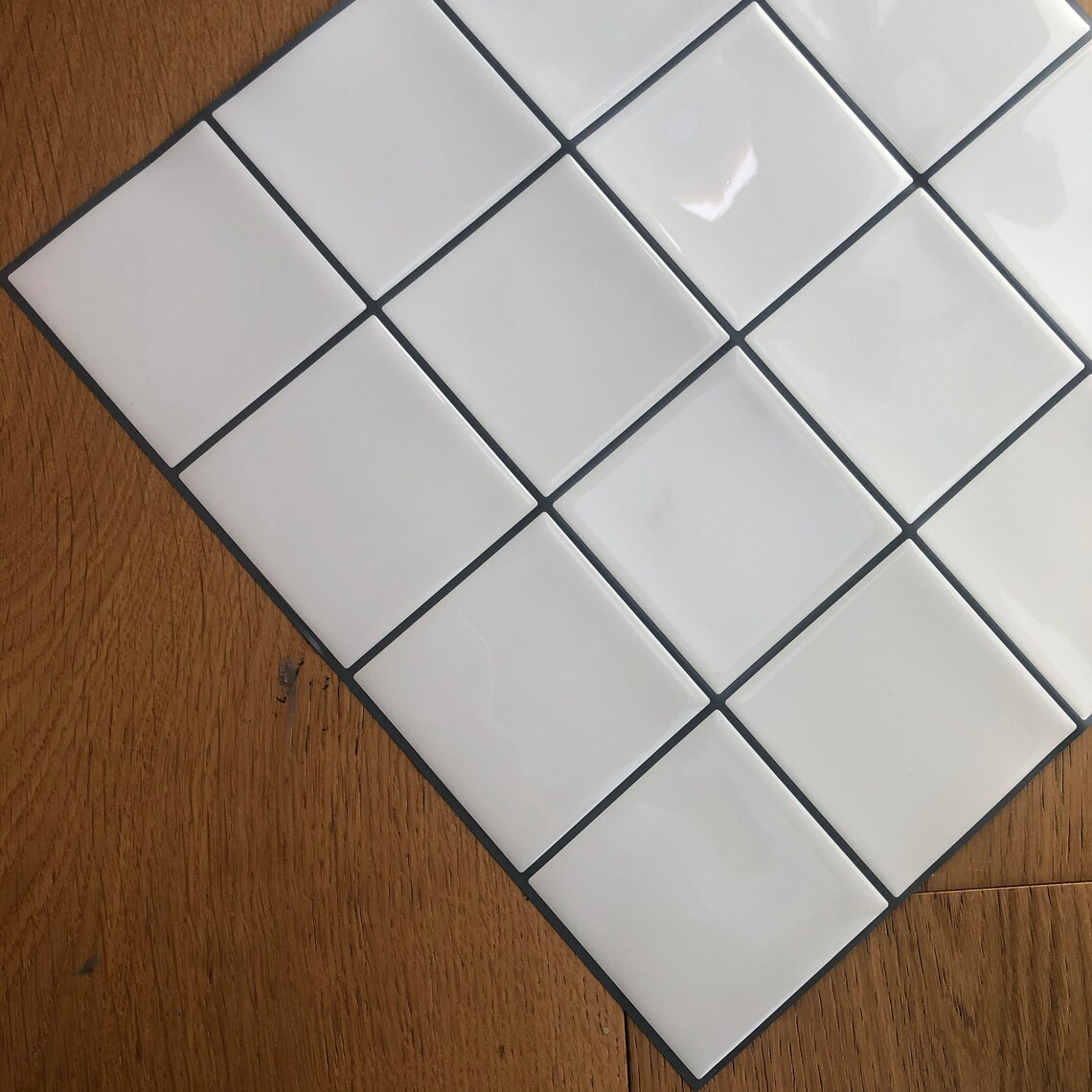 FUNLIFE White Square Subway Backsplash Tile Stickers Peel | Etsy
