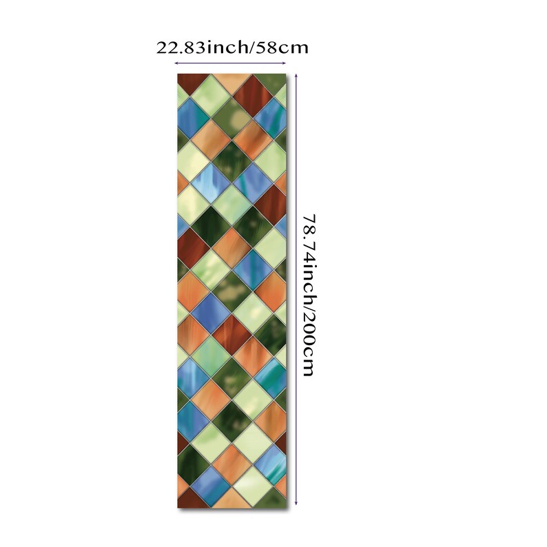 Rhombus Window Film Stained Glass Suncatcher Sticker Rainbow - Etsy