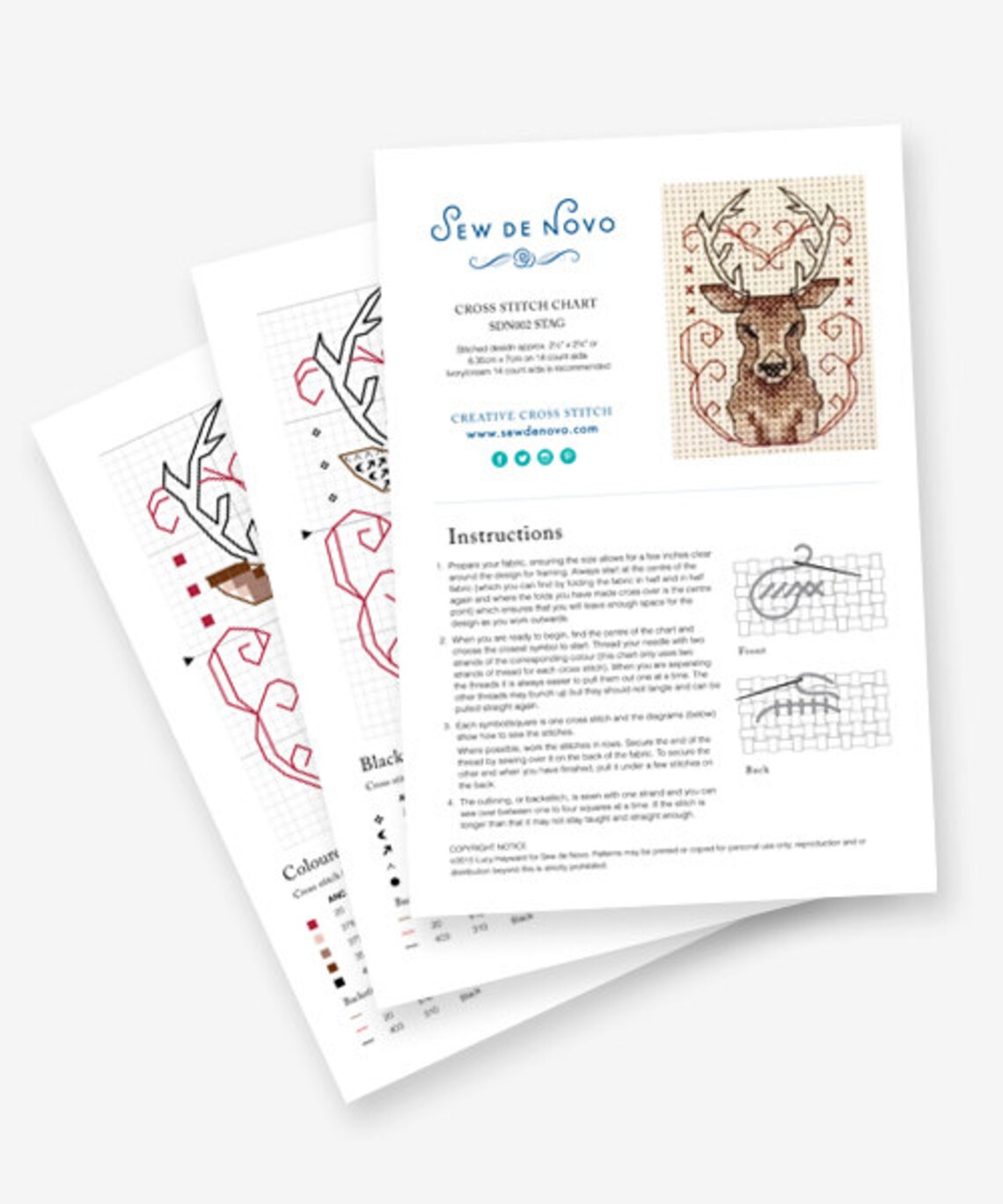Stag Small Cross Stitch Pattern digital Format Instant PDF Download - Etsy