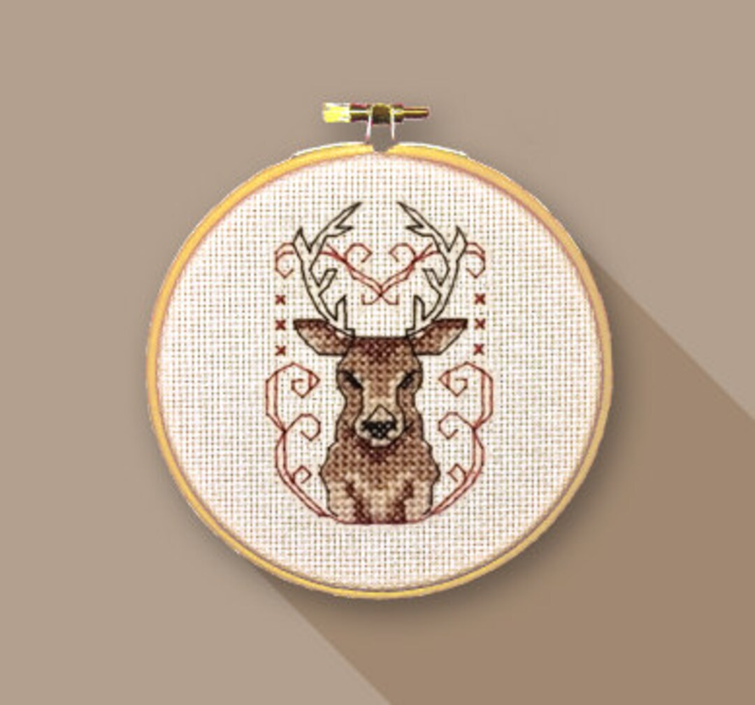 Stag Small Cross Stitch Pattern digital Format Instant PDF Download - Etsy