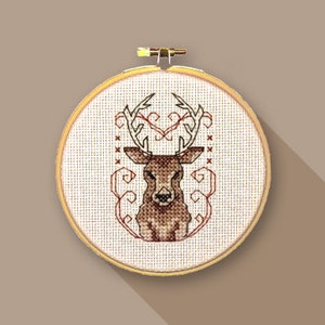 Stag Small Cross Stitch Pattern digital Format Instant PDF Download - Etsy