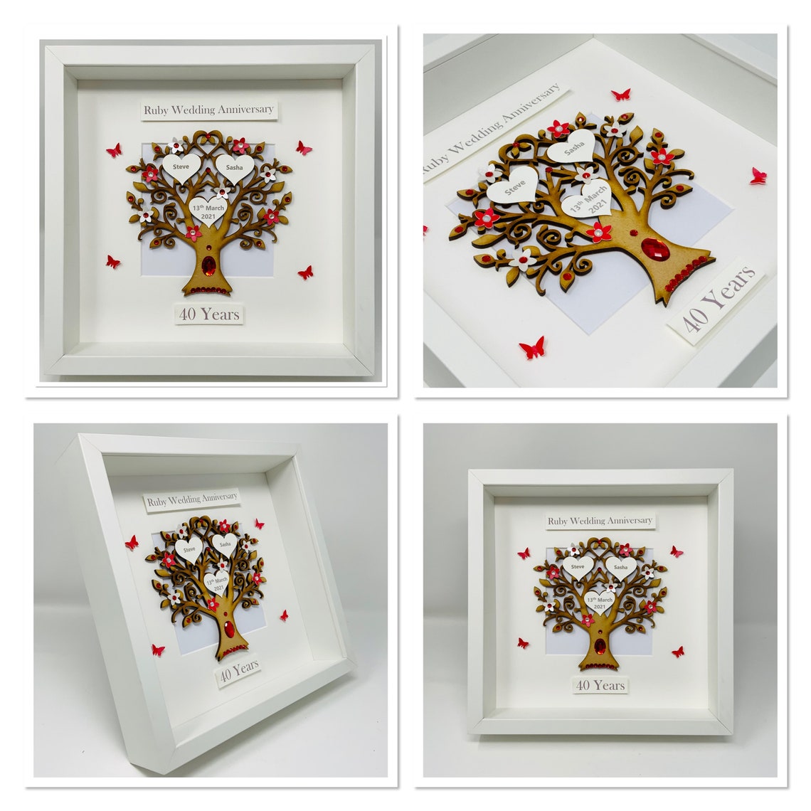 40th 40 Years Ruby Wedding Anniversary Gift Present Married | Etsy UK