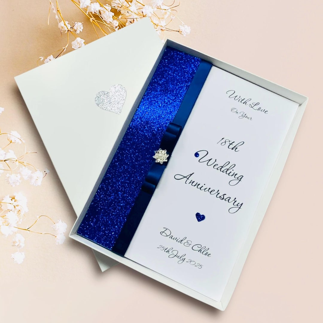 18th Wedding Anniversary Card - Porcelain 18 Year Eighteenth Gift Wife ...