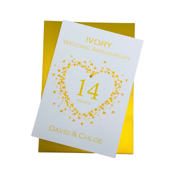 14th Wedding Anniversary Card - Etsy UK