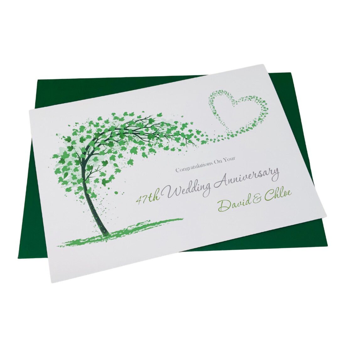 47th Wedding Anniversary Card - Garden 47 Year Forty Seventh Greeting ...