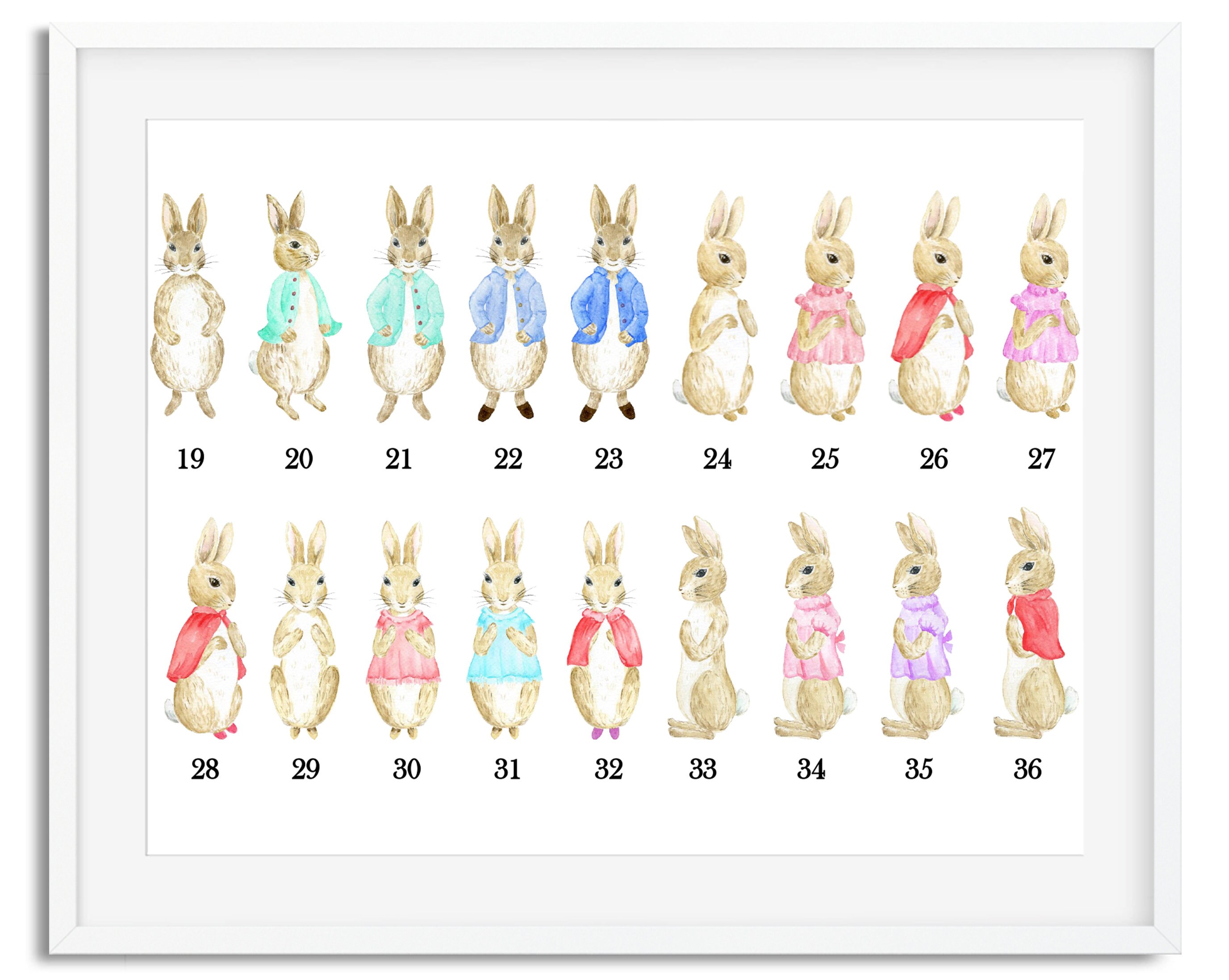 Peter Rabbit Family Personalised Watercolour Premium Print - Etsy UK