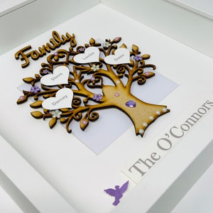 Family Tree 3D Box Frame Picture Personalised up to 14 Names Mothers ...
