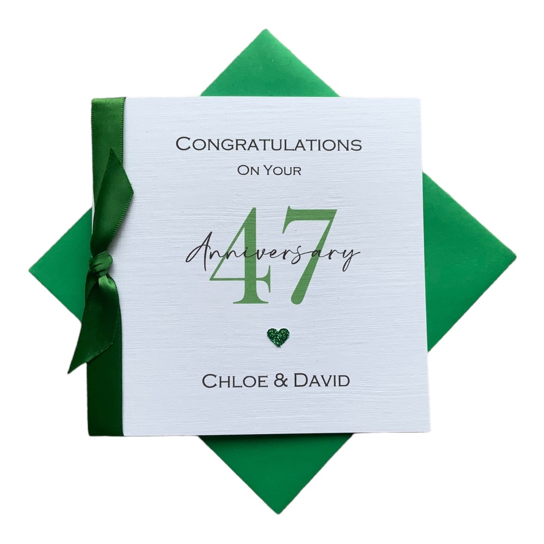 47th Wedding Anniversary Card - 47 Year Forty Seventh Greeting Gift ...