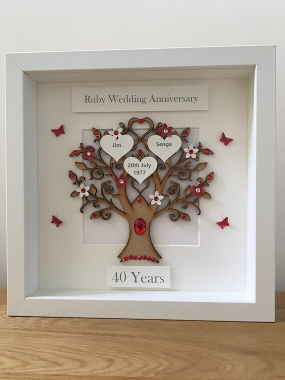 Personalised Branch 40 Years 40th Ruby Wedding Anniversary Family Tree ...