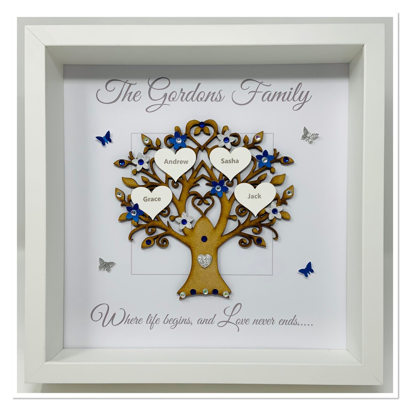 Family Tree Picture Frame Gift Christmas Birthday Parents Husband Wife ...